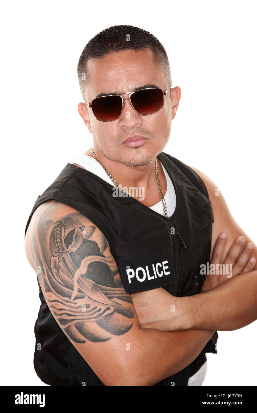 macho law handsome officer alone lonely police man male masculine ...