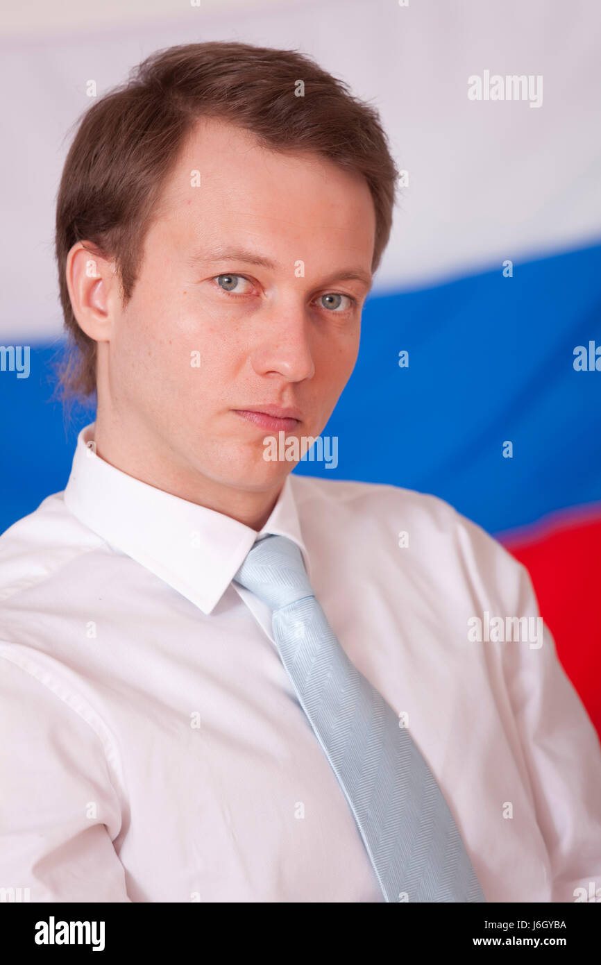 portrait flag business man businessman politician serious russian pride ...