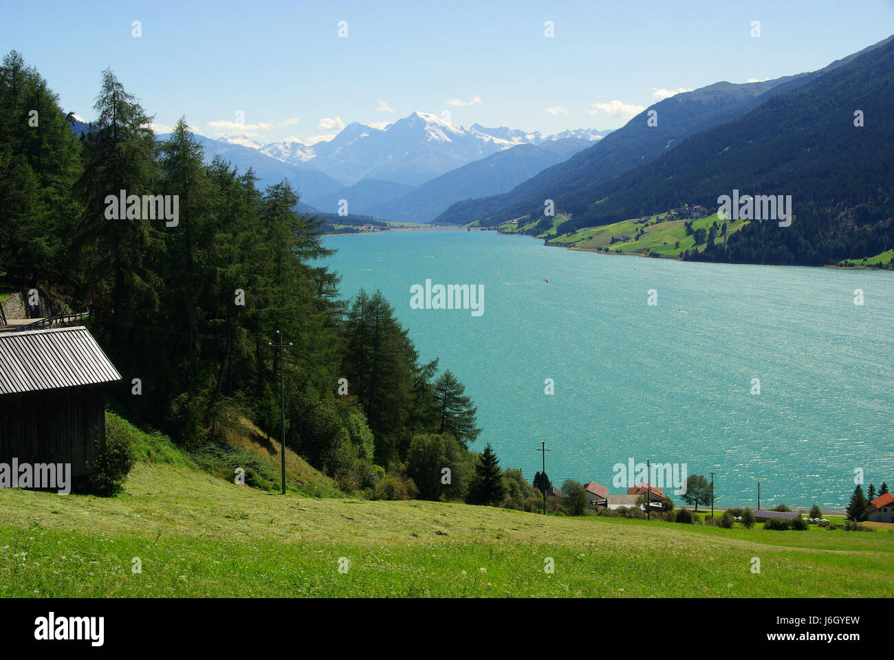 reschensee - lake reschensee 07 Stock Photo - Alamy