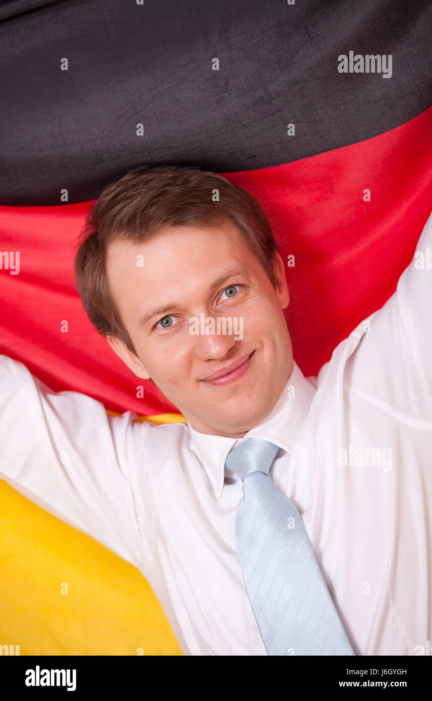 germany german federal republic flag national happiness patriotic man ...