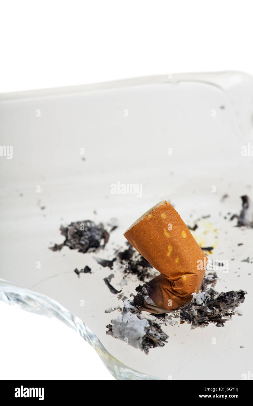 cigarette broken ash ashtray stub glassy smoke smoking smokes fume ...