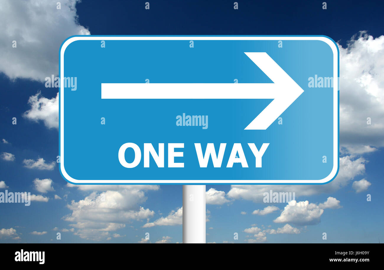 sign signal one clouds arrow path way sign signal traffic ...