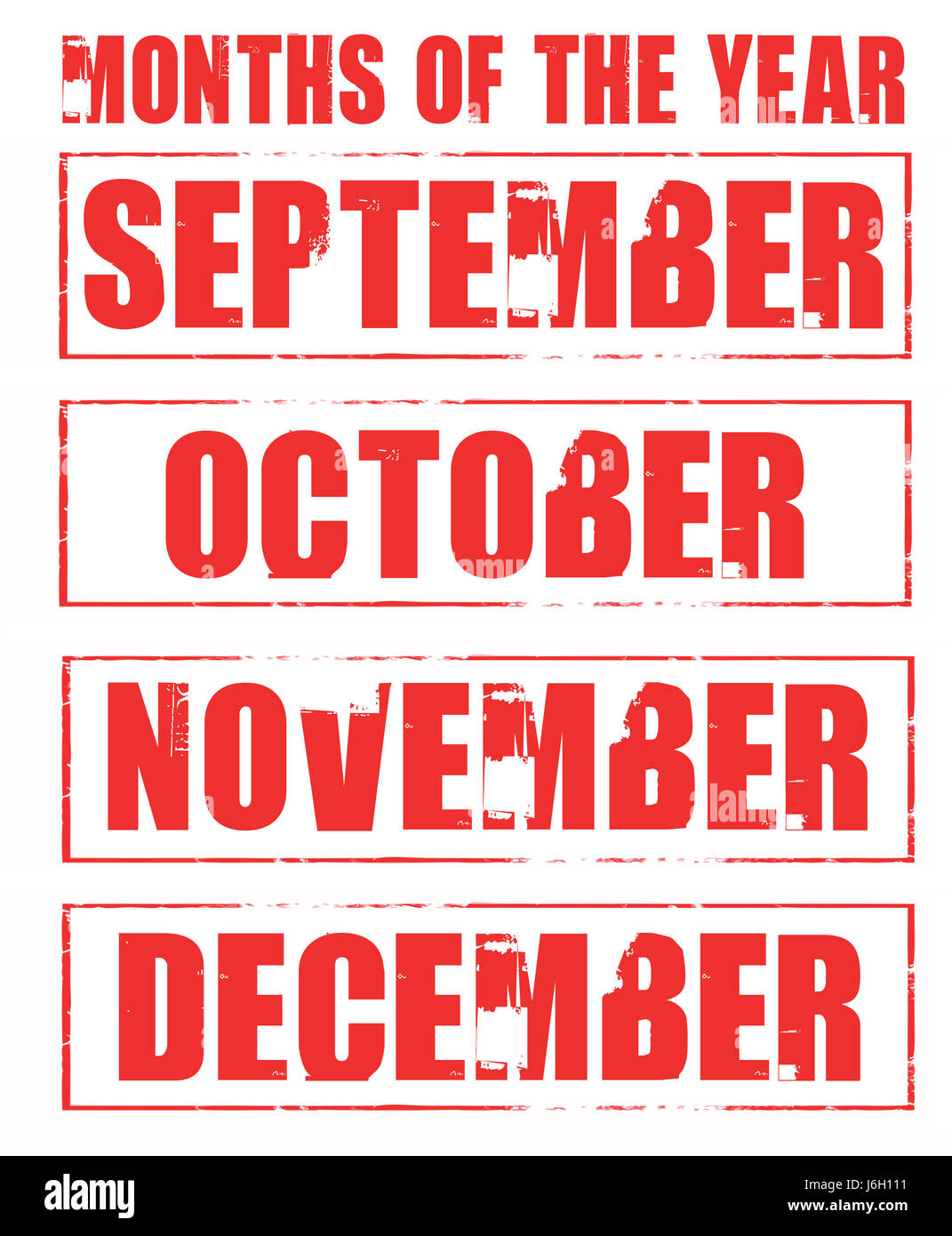 Month by month Cut Out Stock Images & Pictures - Alamy
