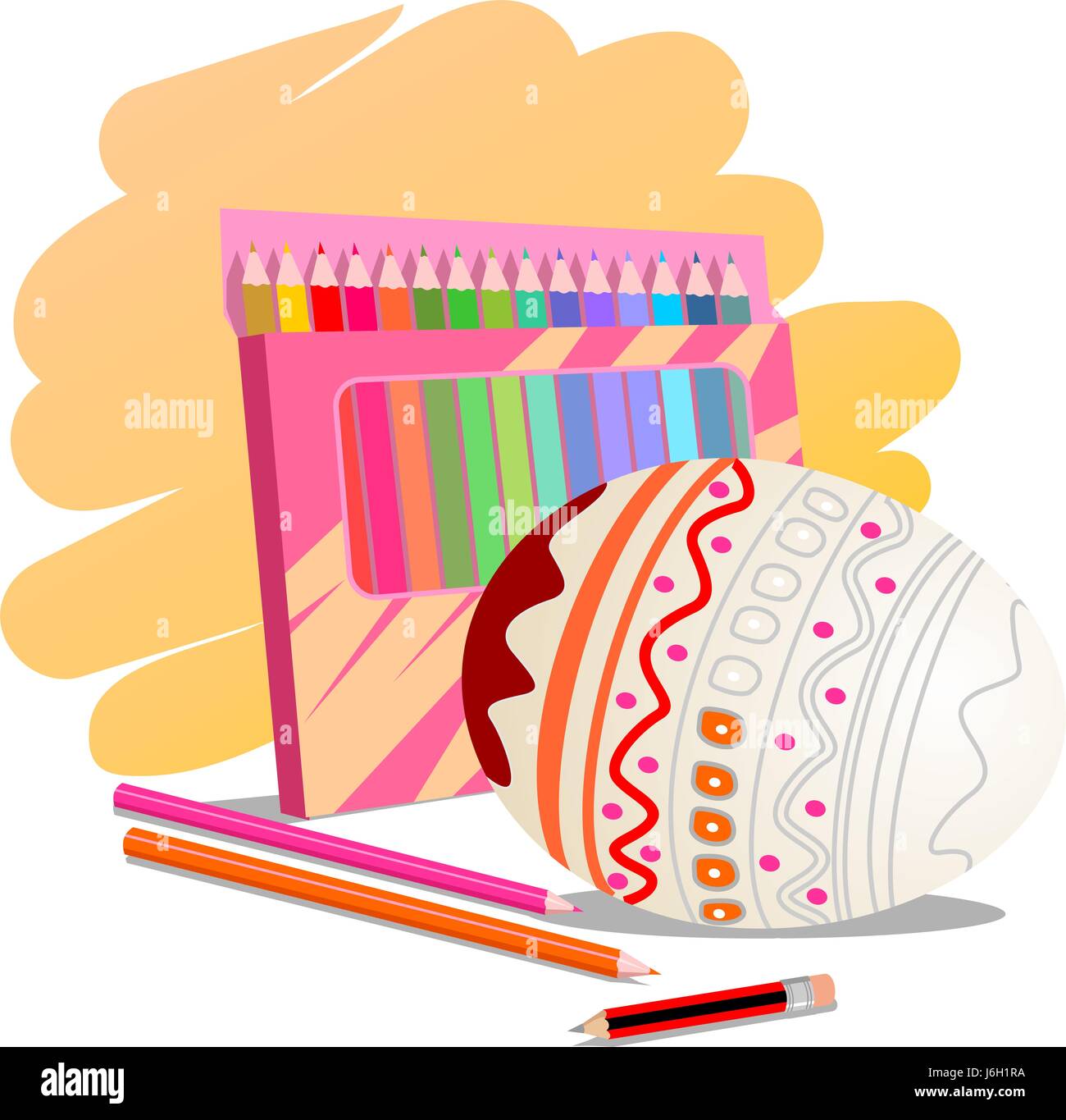 painting easter decorated pencils paint egg color drawing religion ...