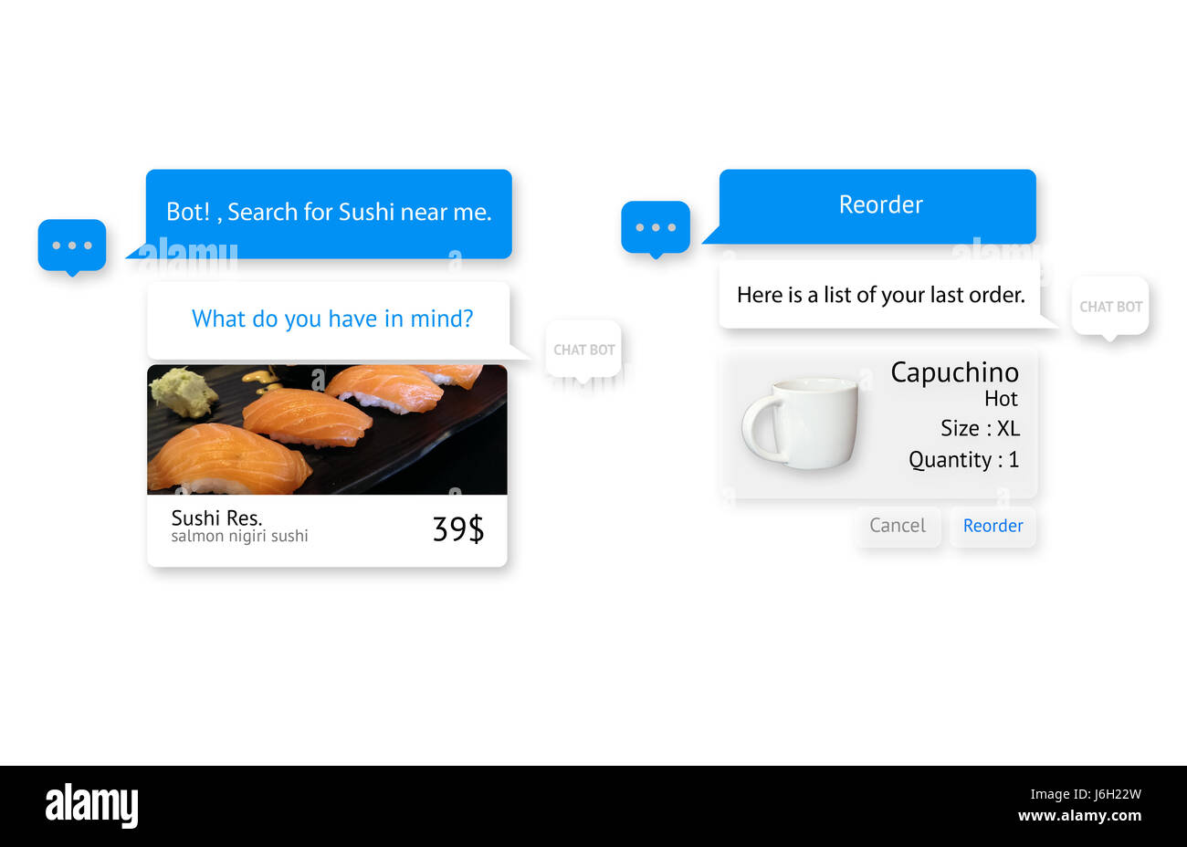 Chat bot and future marketing concept . Automatic chatbot message ...