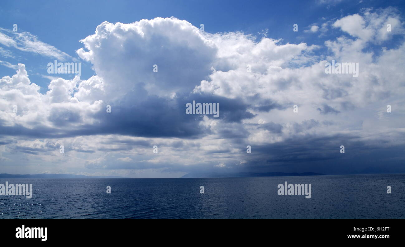 blue croatia firmament sky salt water sea ocean water shine shines ...