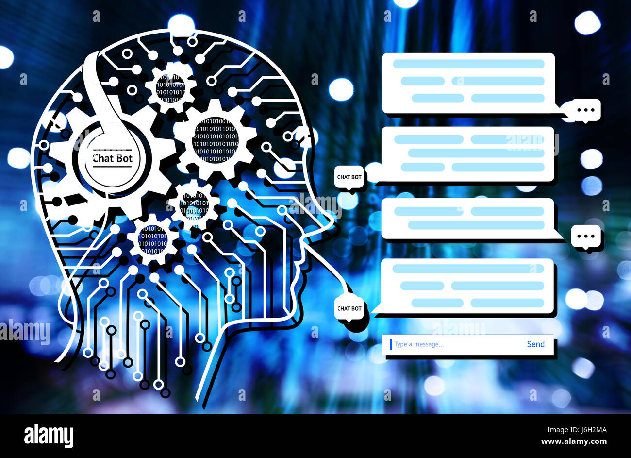Chat bot and future marketing infographic concept , Automatic graphic ...