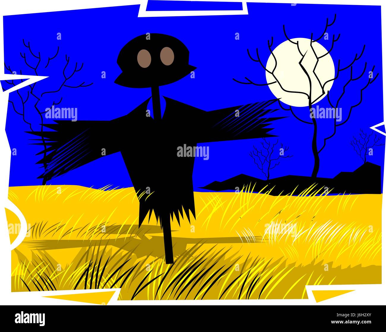 tree moon halloween horror bat hills devil blue danger art field human ...