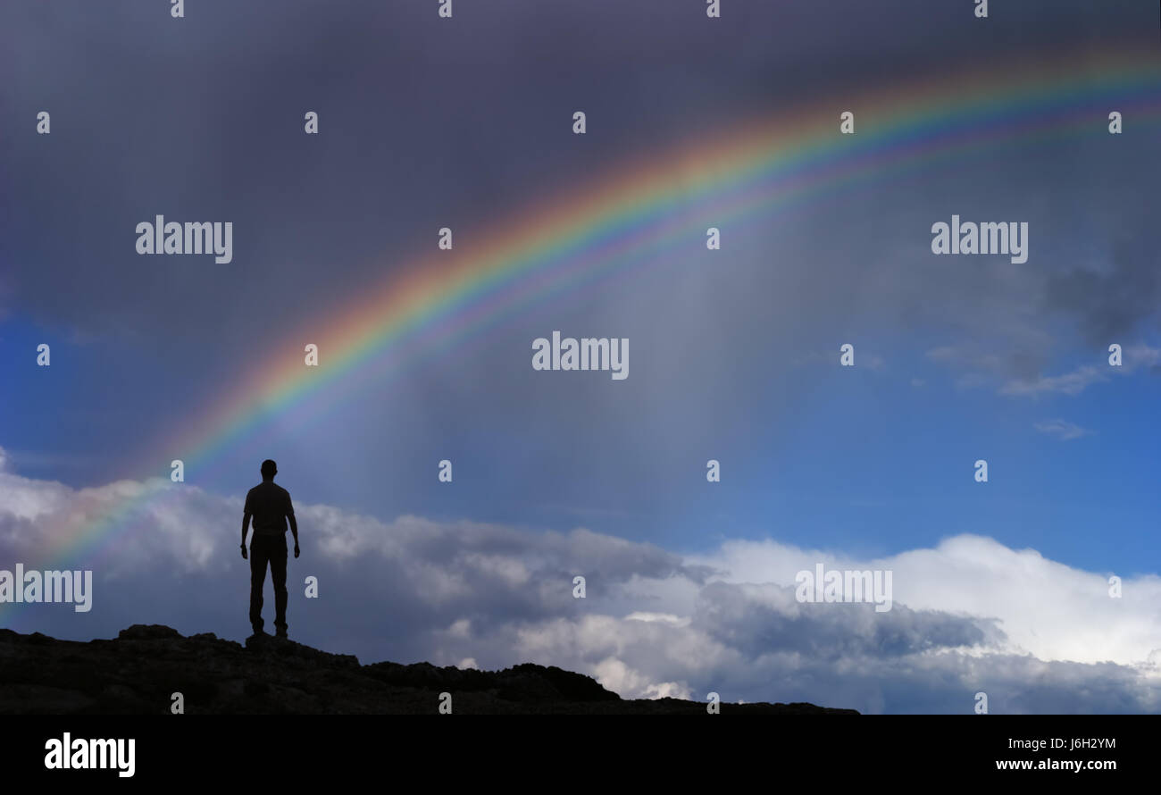 human human being rainbow sight view outlook perspective vista panorama ...
