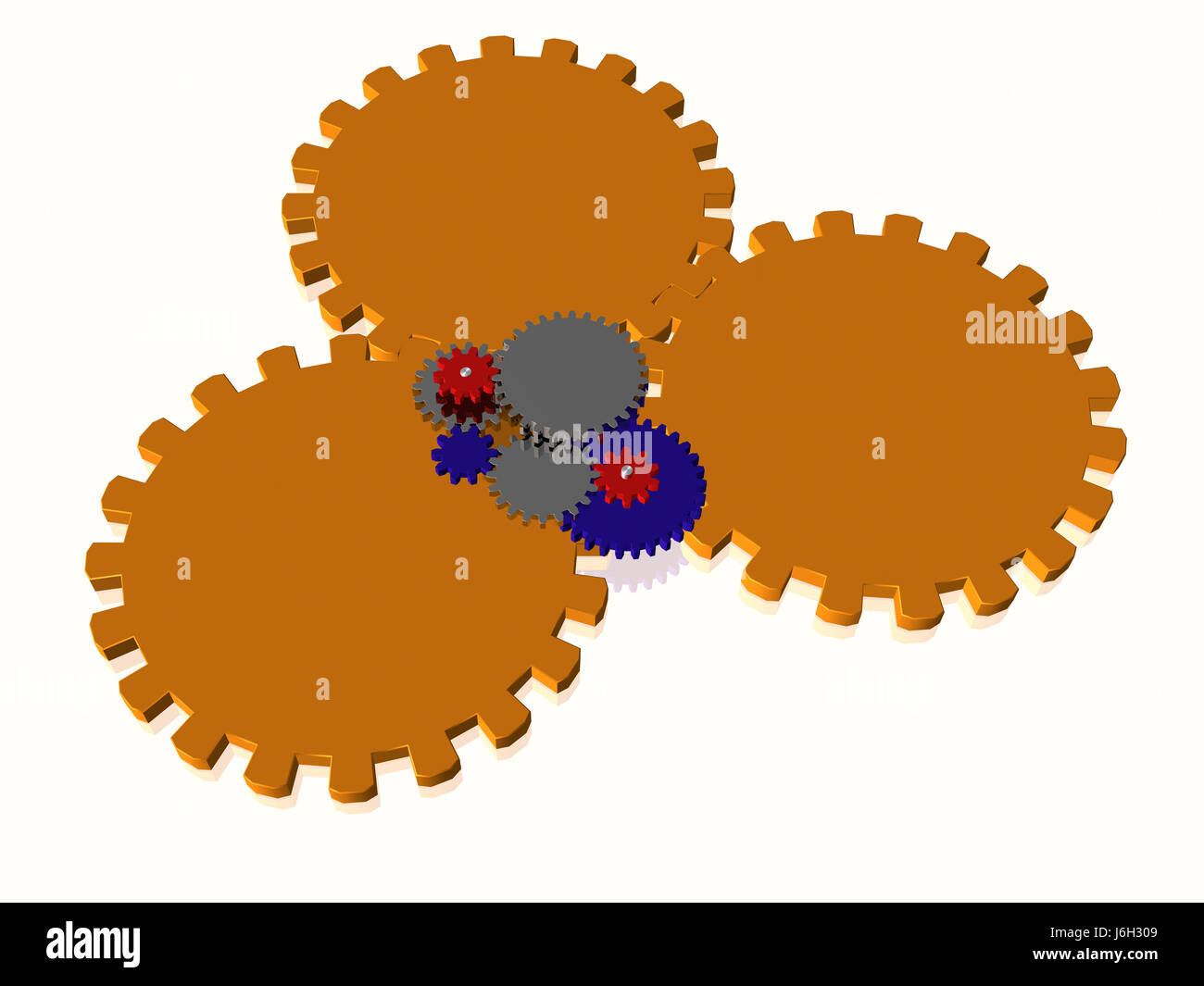 engine drive motor coloured gear wheel cogwheel tooth system ...