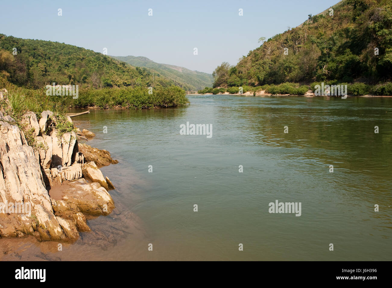 landscape nam ou river in laos Stock Photo - Alamy