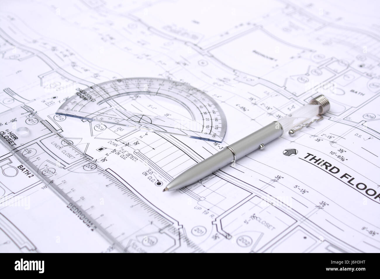 blueprint architect construction design home plan residence drawing ...