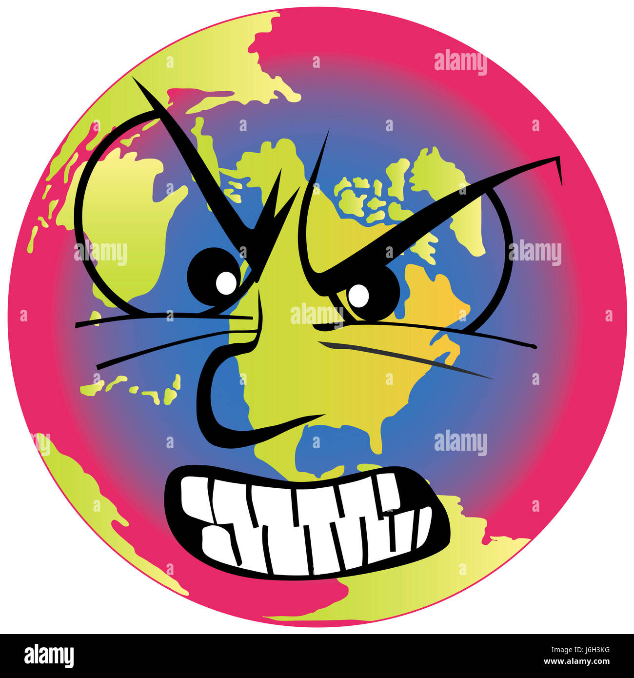 teeth face sad anger destruction globe planet earth world raving ...