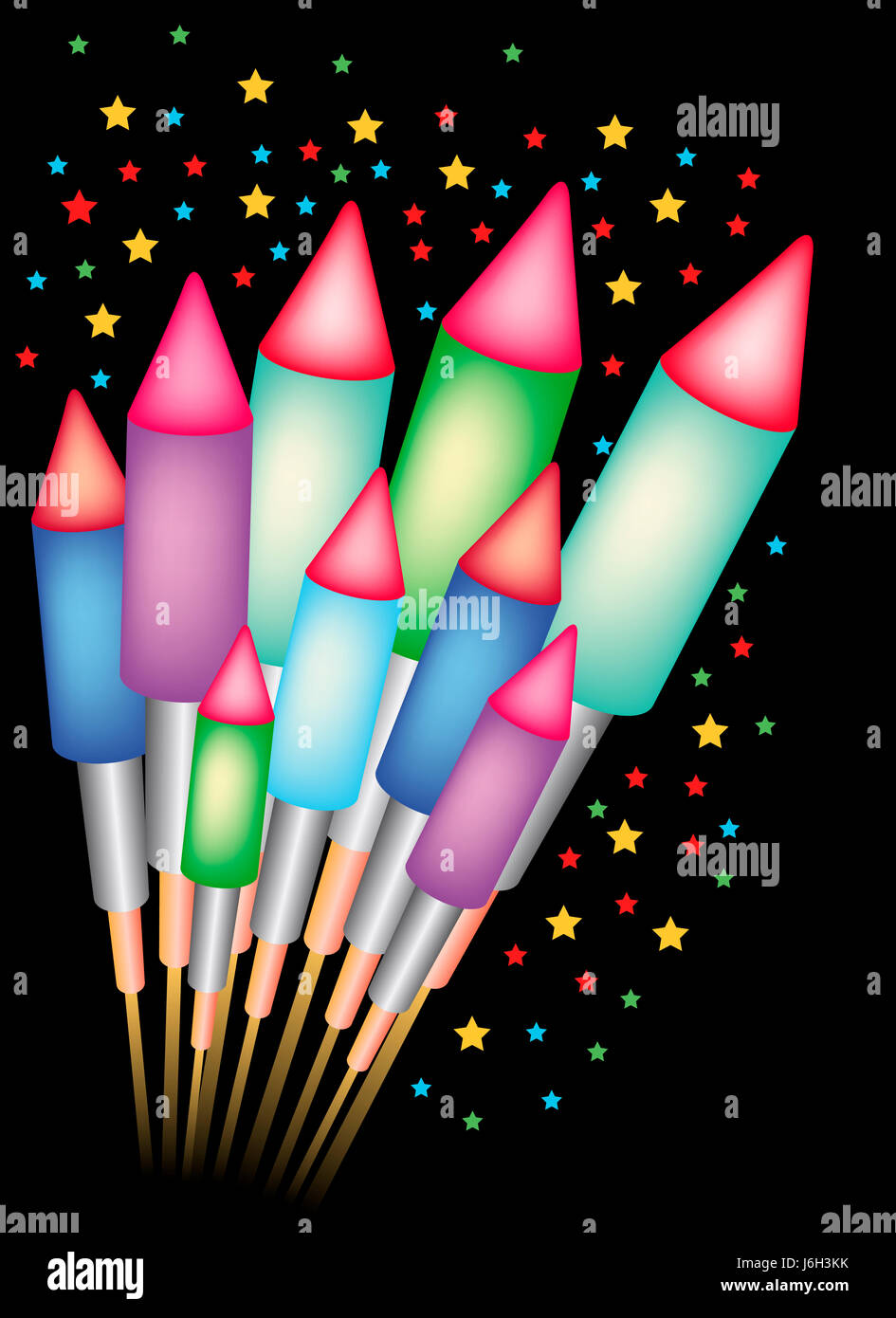 coloured colourful gorgeous multifarious richly coloured rockets New ...
