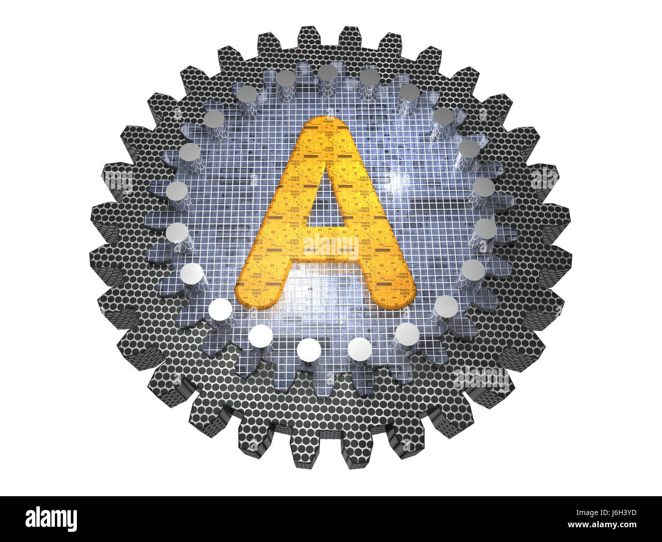 alphabet - gear - letter a Stock Photo - Alamy