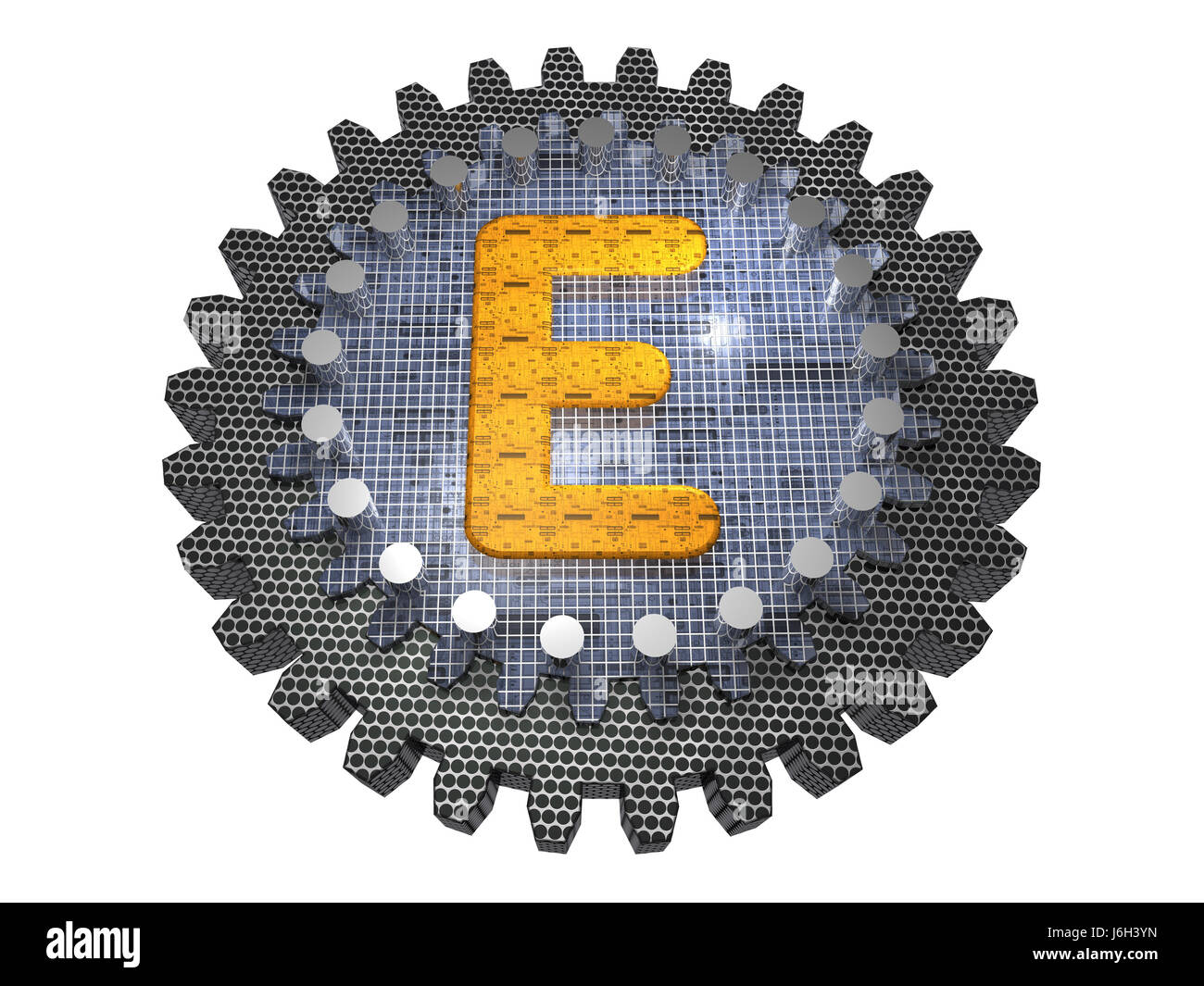 alphabet - gear - letter e Stock Photo - Alamy
