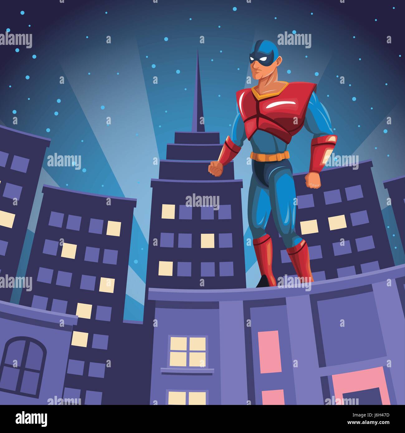 Cartoon Superhero Cityscape High Resolution Stock Photography and ...