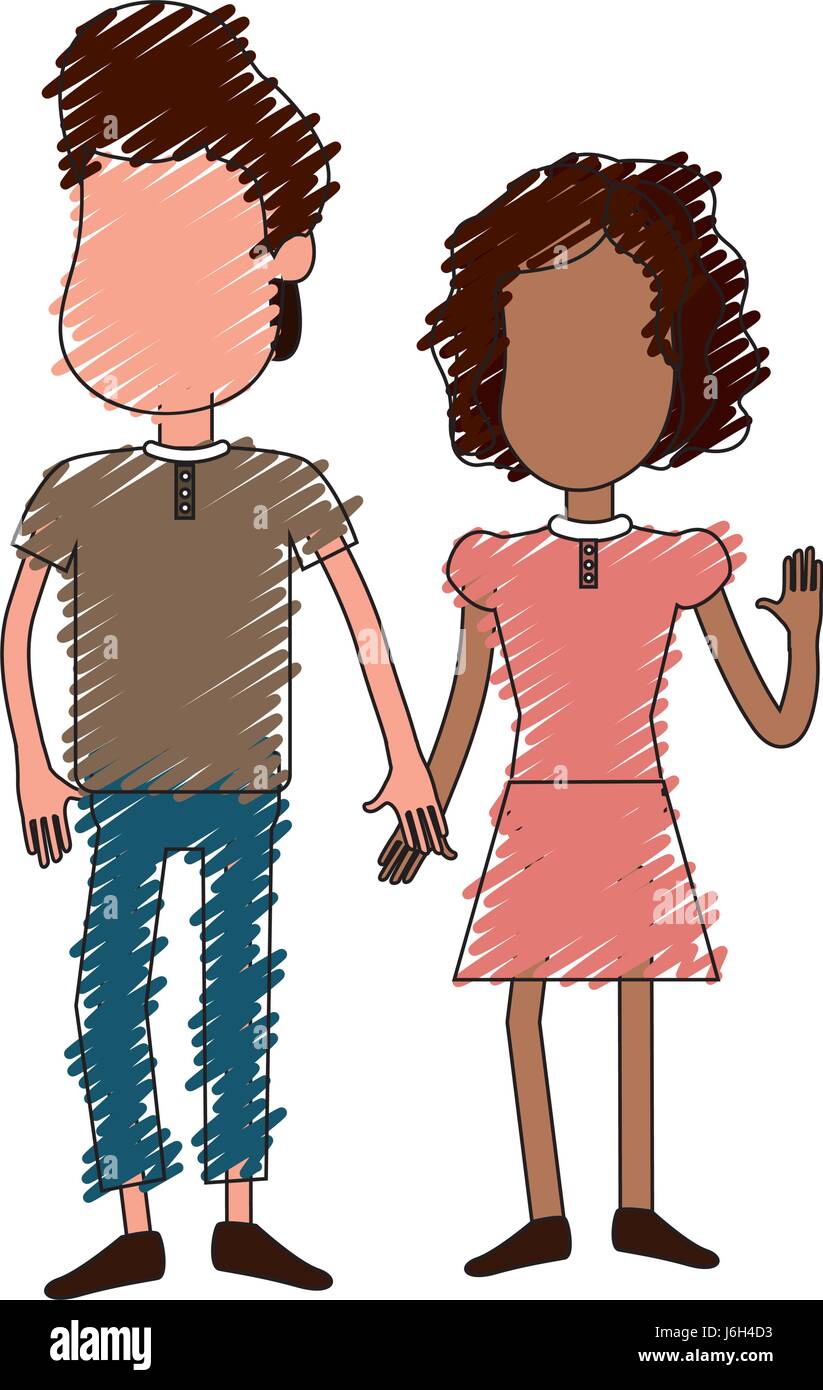 cute boy and girl with casual wear Stock Vector Image & Art - Alamy