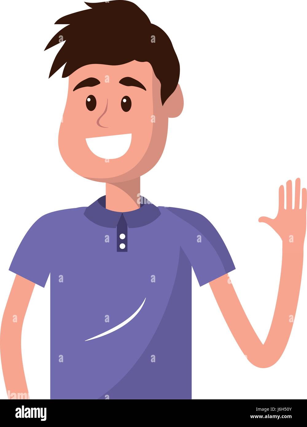 cute man with hand up and nice wear Stock Vector Image & Art - Alamy