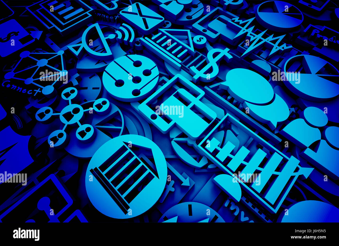 Fintech Investment Financial Internet Technology Concept. Blue tone of ...