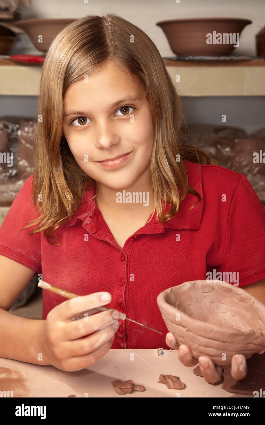 art female messy clay enthusiasm amusement enjoyment joy gag joke ...