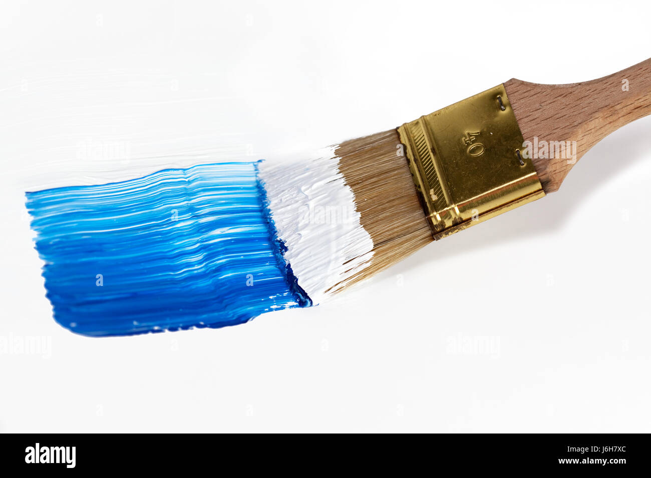 brush paint color paintbrush brushing home blue art isolated wood ...