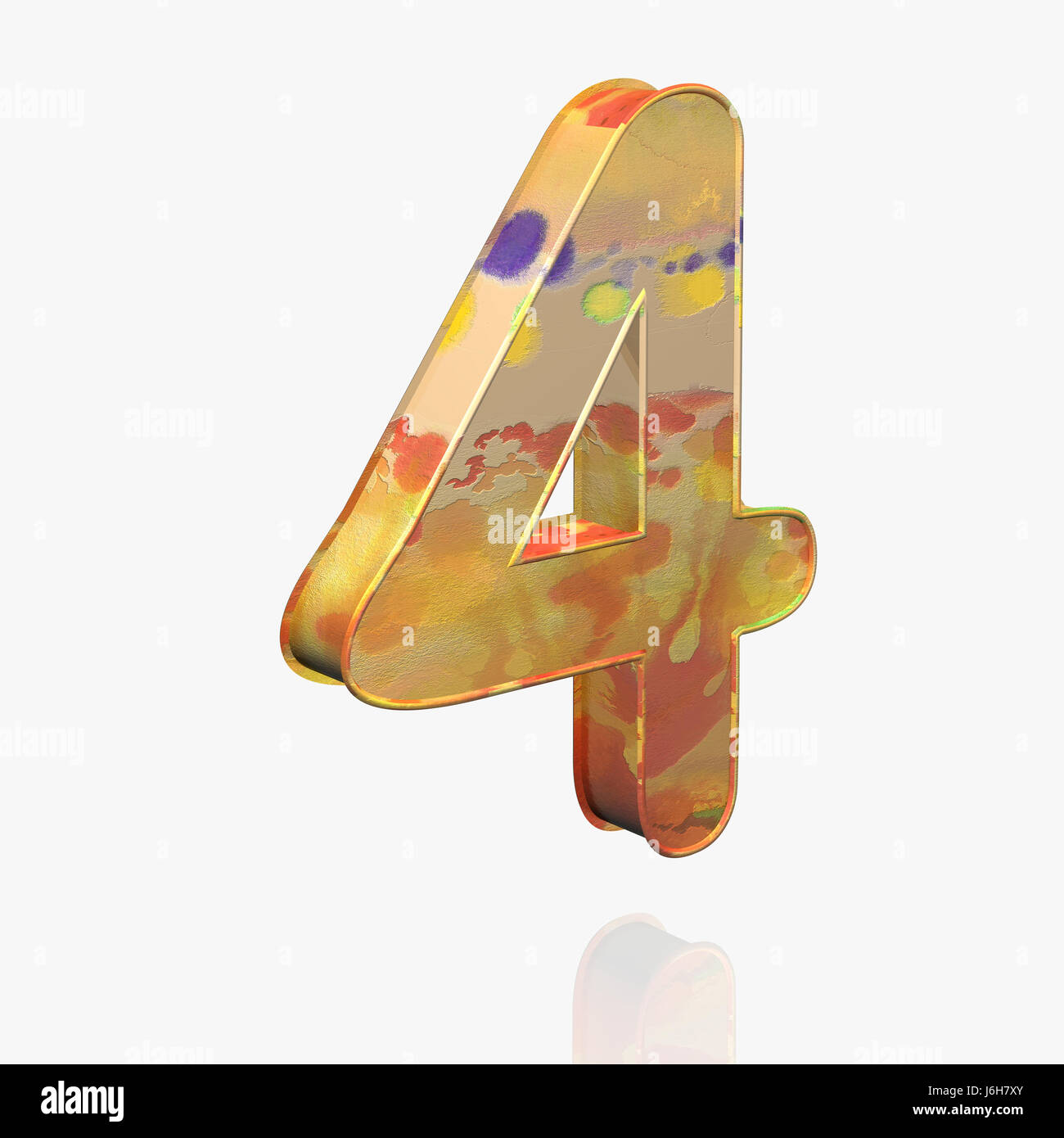 four mud relief number spot blockletters structure blot sign signal ...