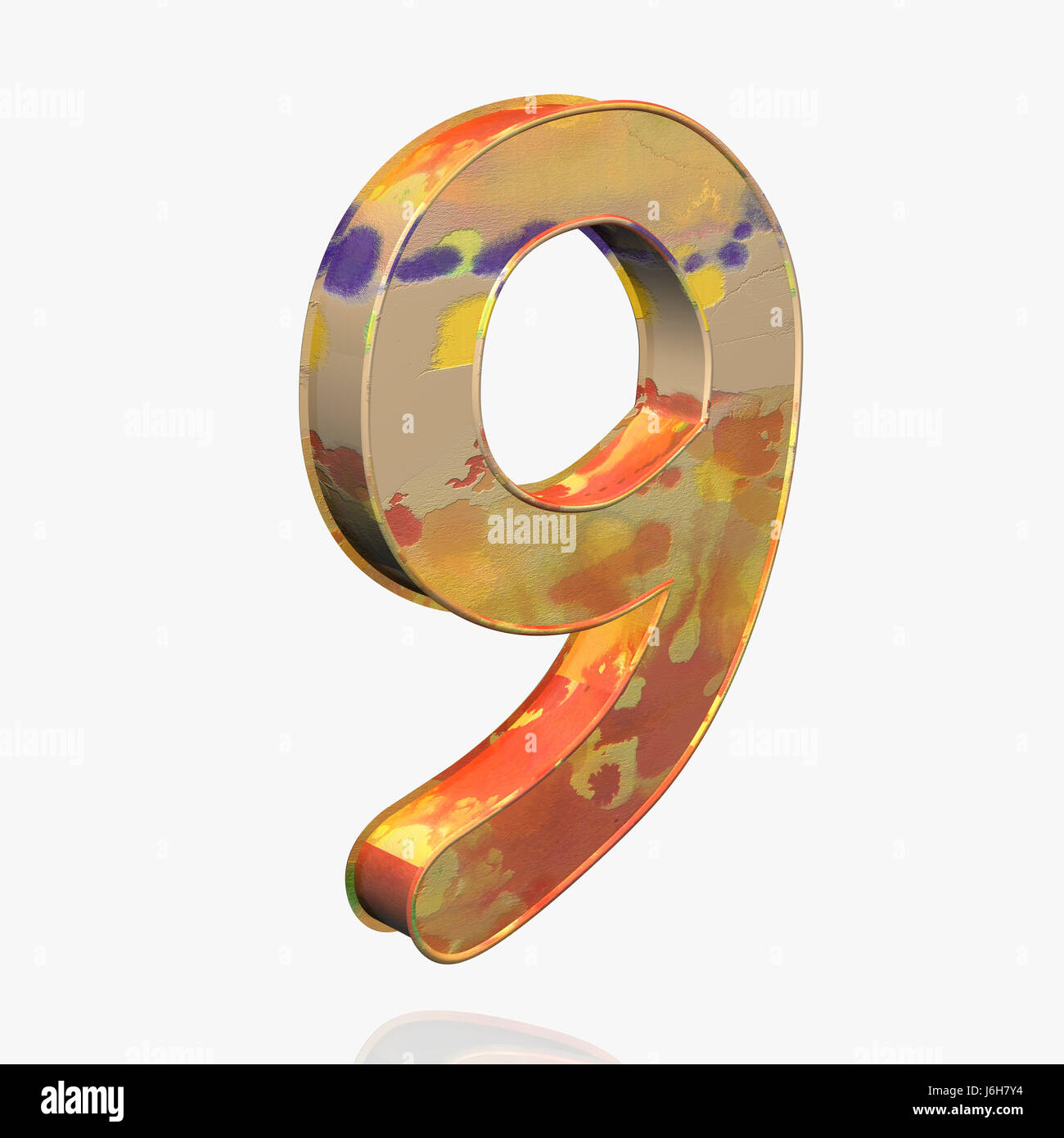 mud relief number spot nine blockletters structure blot sign signal ...