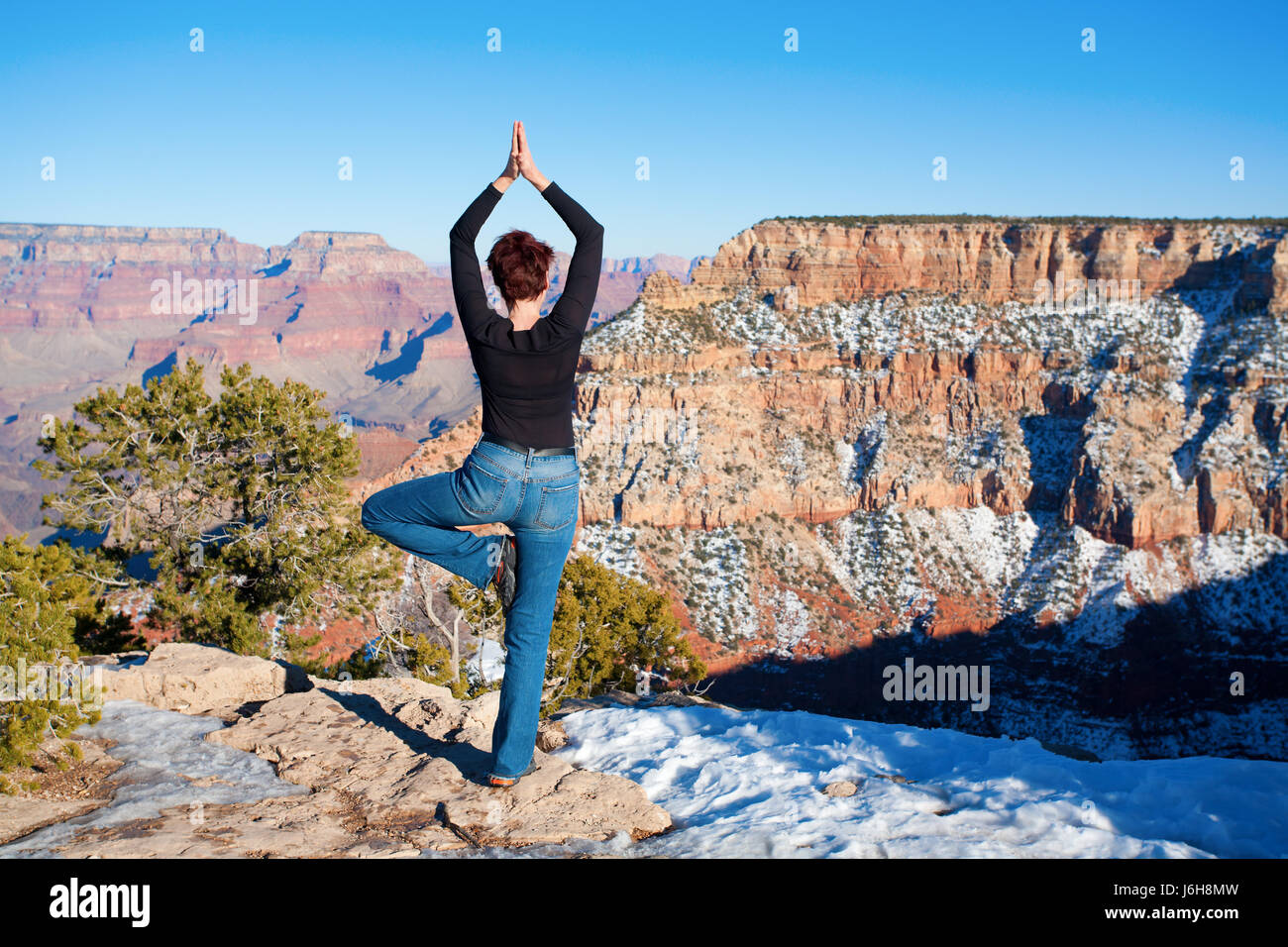 woman wellness arizona Canyon exercise yoga grand magnific exercising ...