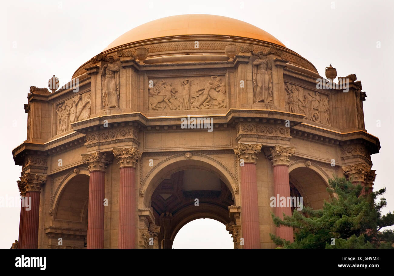 dome travel art garden dome columns california museum facade style of ...