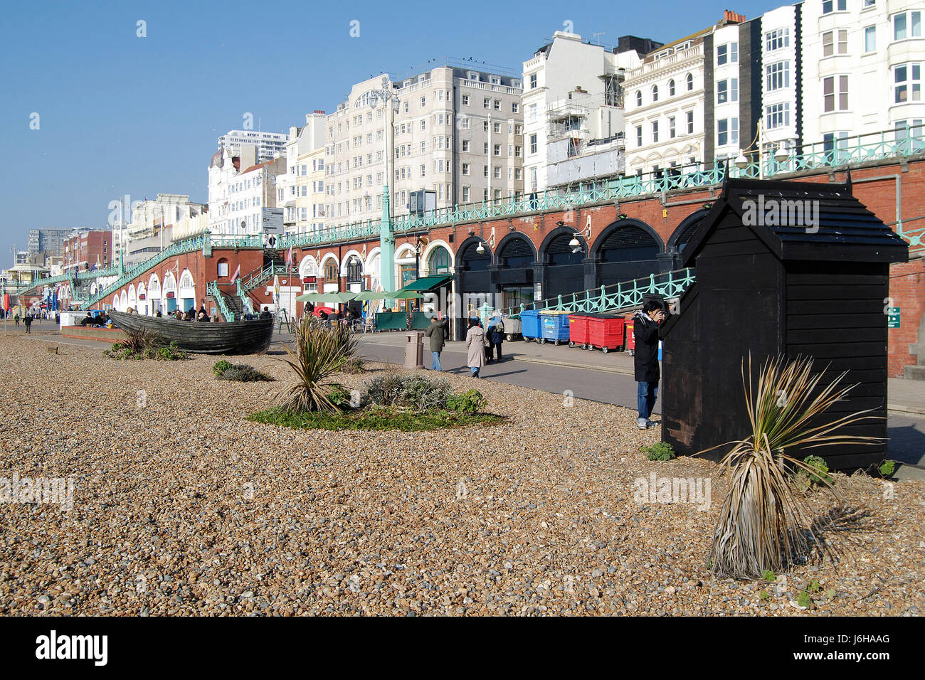 beach seaside the beach seashore pavement england sidewalk shingle cafe ...