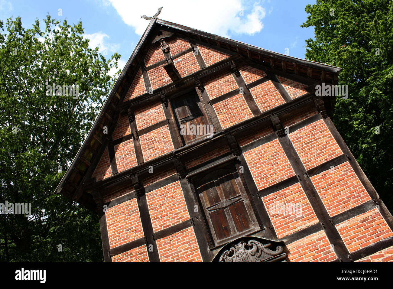 historical frame-work barn rope traction old house building historical ...