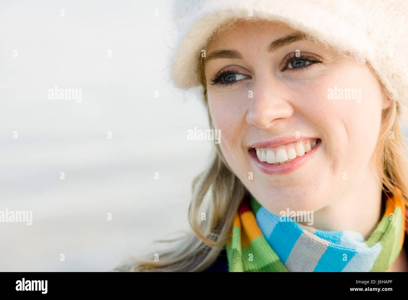 woman female portrait blond woman laugh laughs laughing twit giggle ...