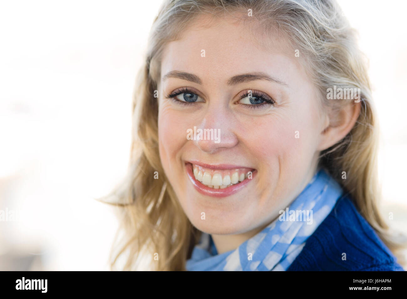 woman female portrait blond woman laugh laughs laughing twit giggle ...