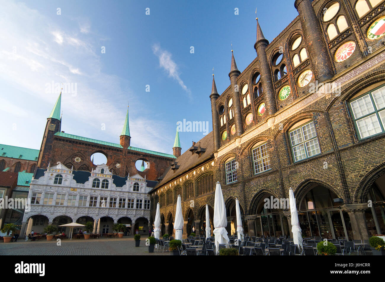 town hall Hanseatic city facade style of construction architecture ...