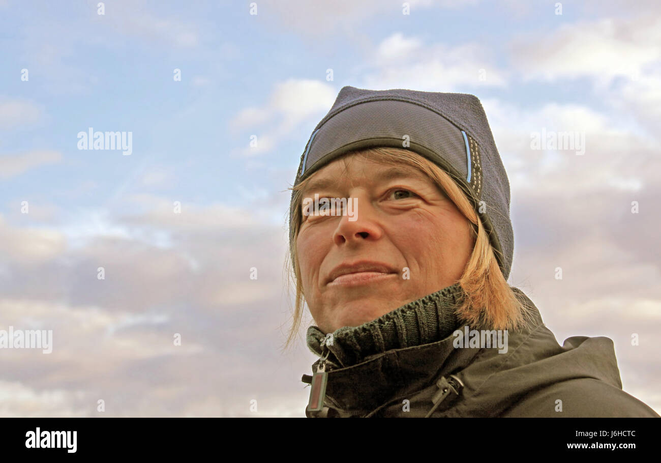 woman winter cold portrait cap heat warmth woman winter cold face ...