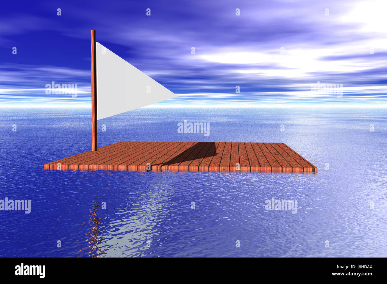 Wooden raft sea horizon hi-res stock photography and images - Alamy