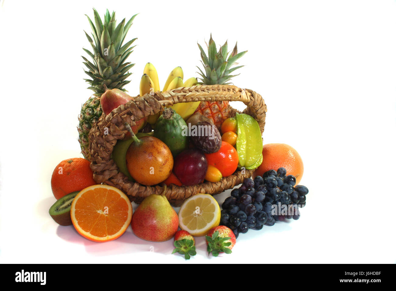 fruit basket with various fruits Stock Photo - Alamy