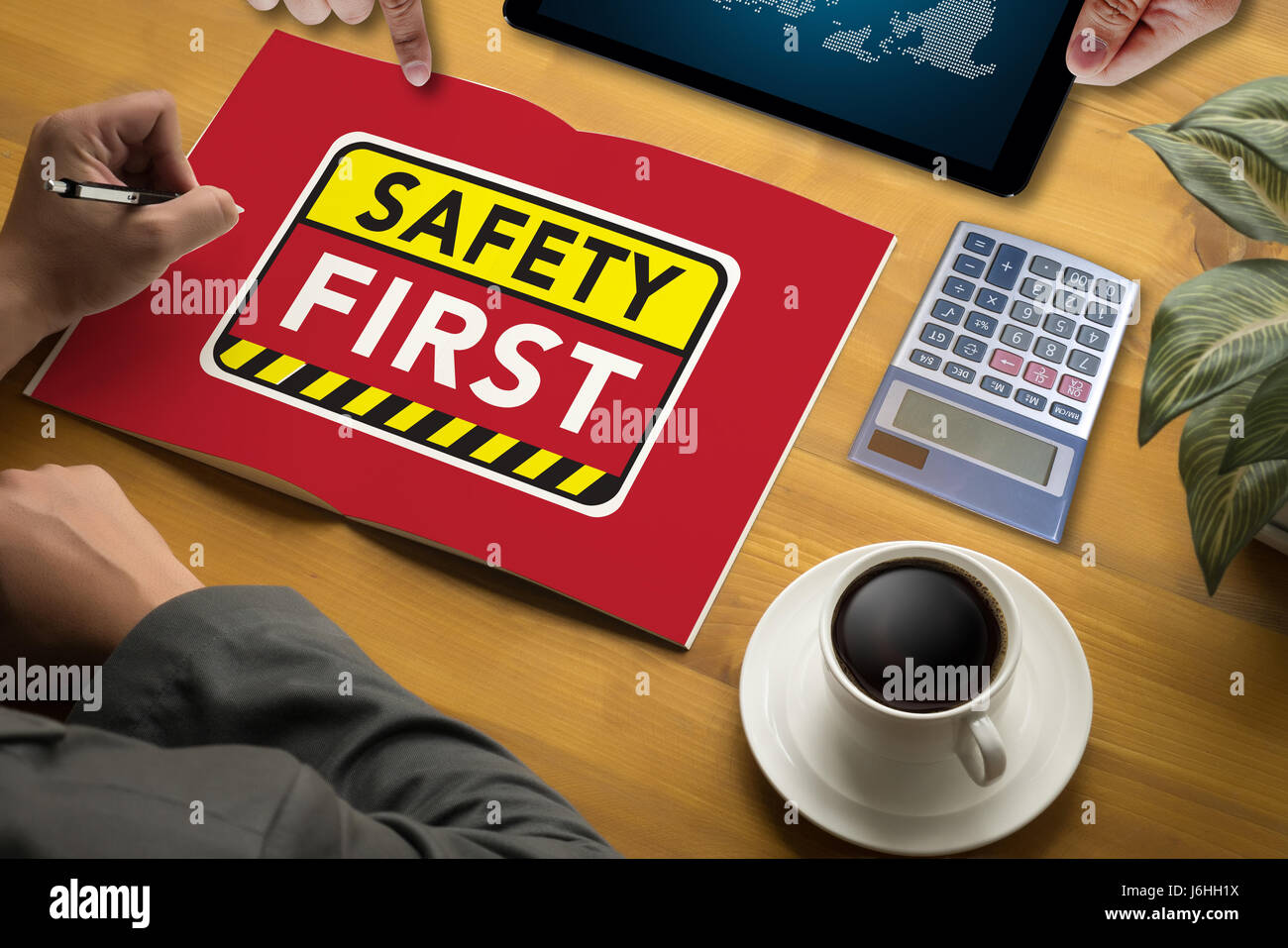 Safety First Warning concect Protect Attention Careful Security Risk ...