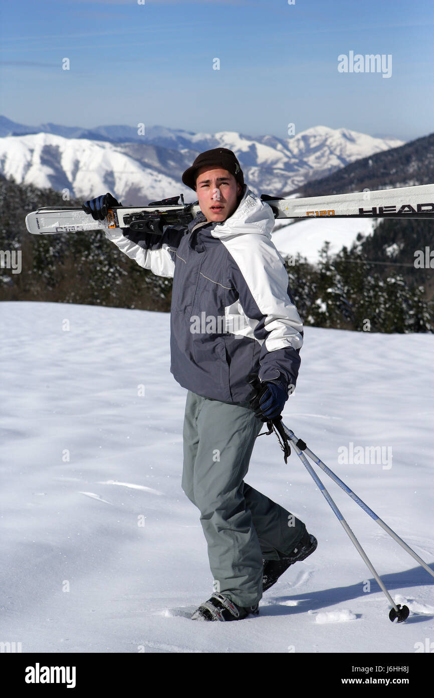 sport sports winter front view winter sports character ski skiing skier ...