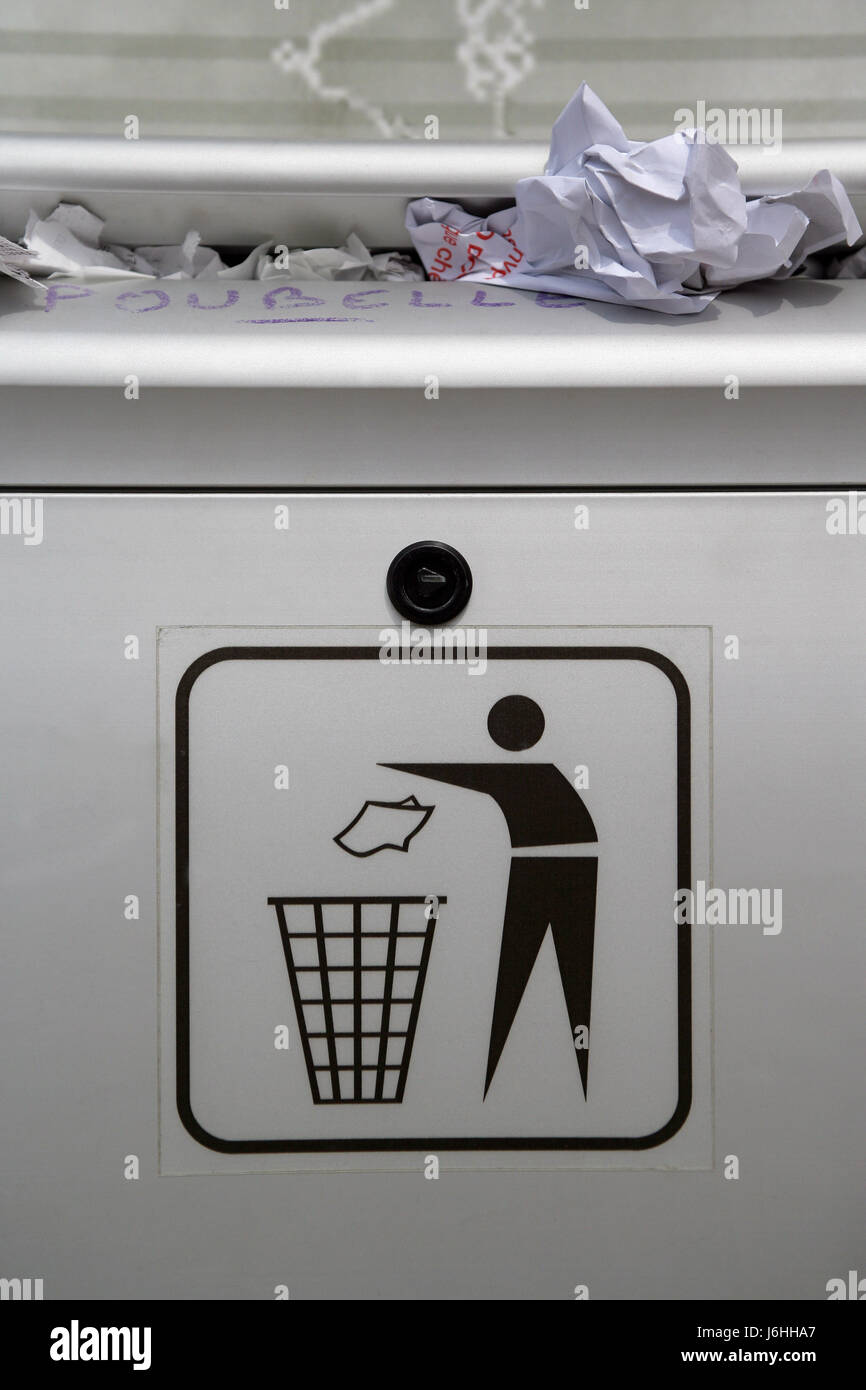 trash hygiene sign outdoors pictogram symbol pictograph trade symbol ...