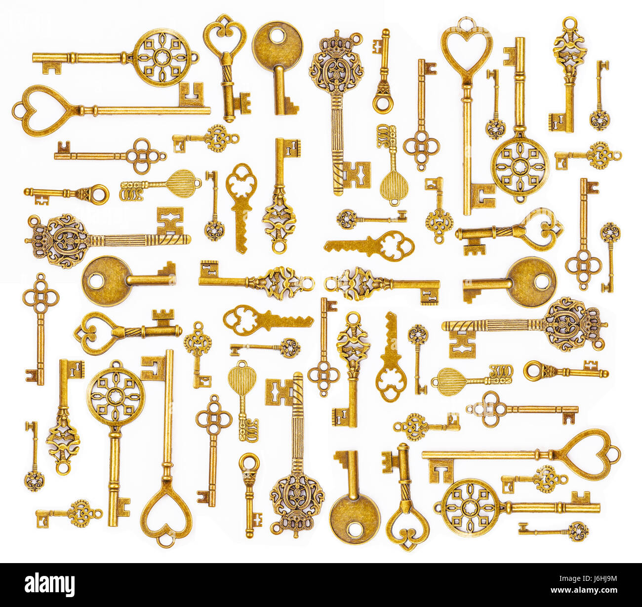 Ornamental medieval vintage keys isolated on white background Stock ...