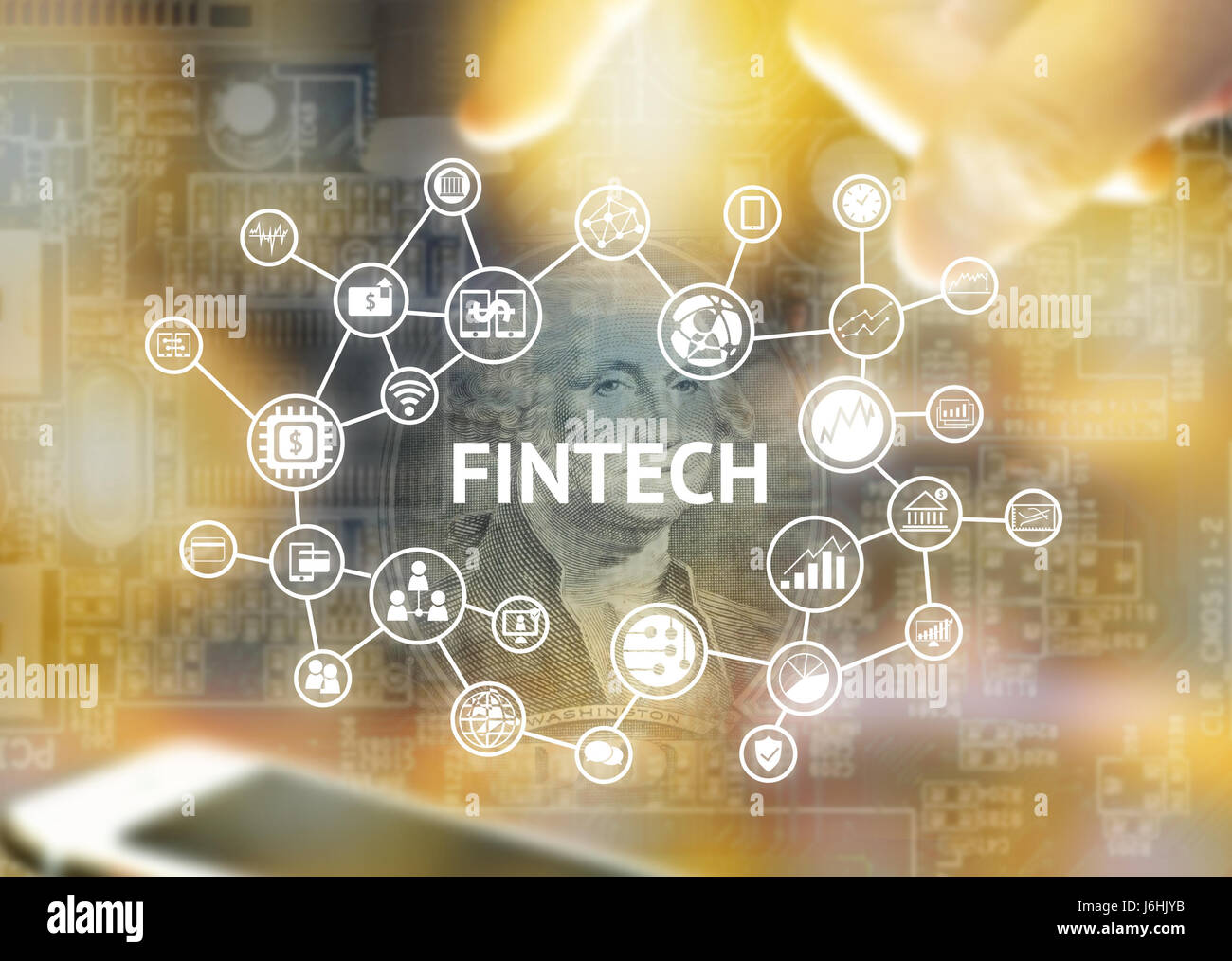 Fintech Investment Financial Internet Technology Concept. icon , smart ...