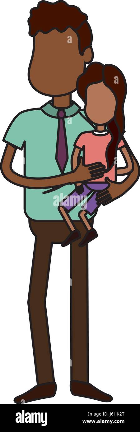 Nice Father Carrying His Daughter In The Hands Stock Vector Image And Art