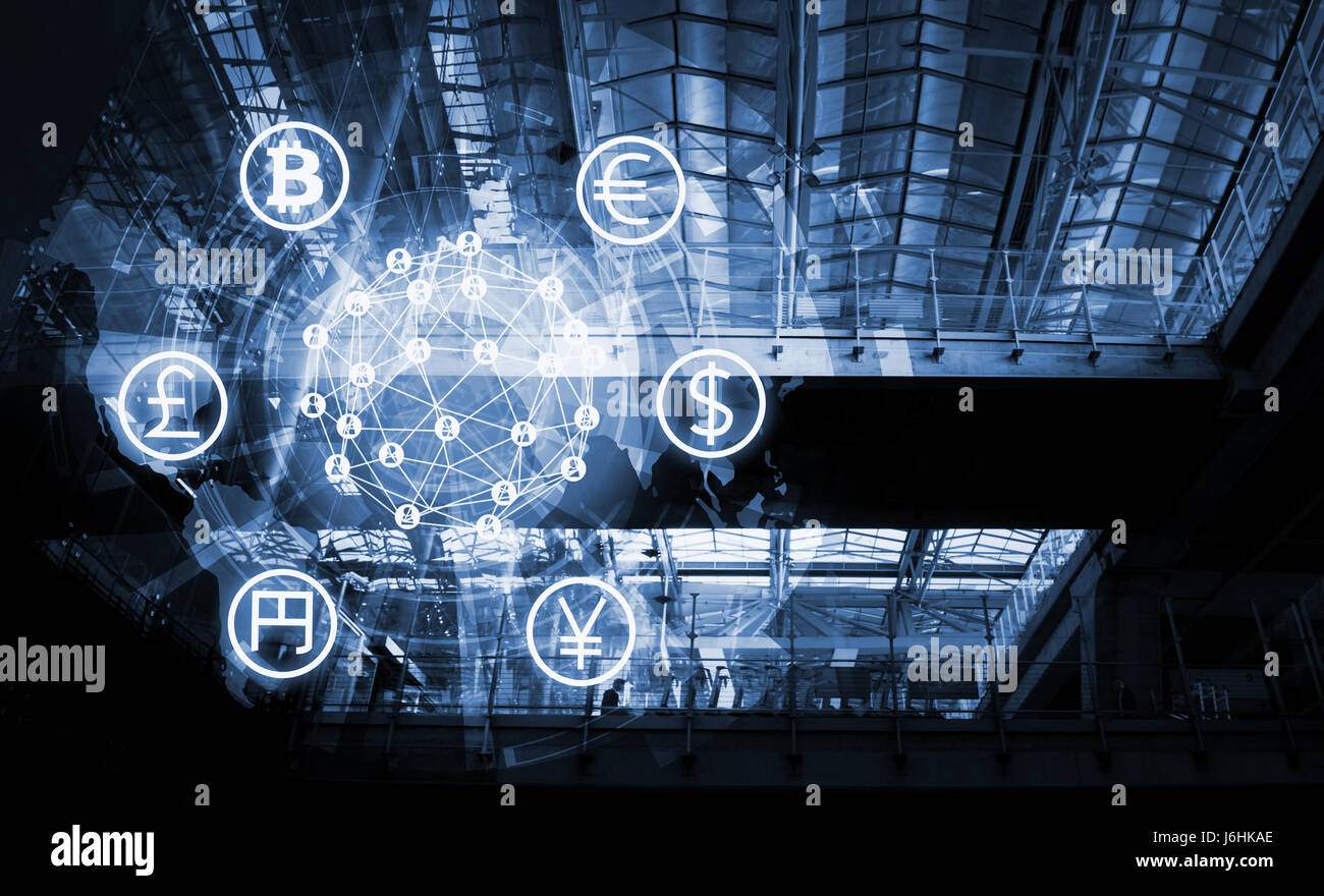 Fintech Investment Financial Internet Technology Concept. Currencies ...