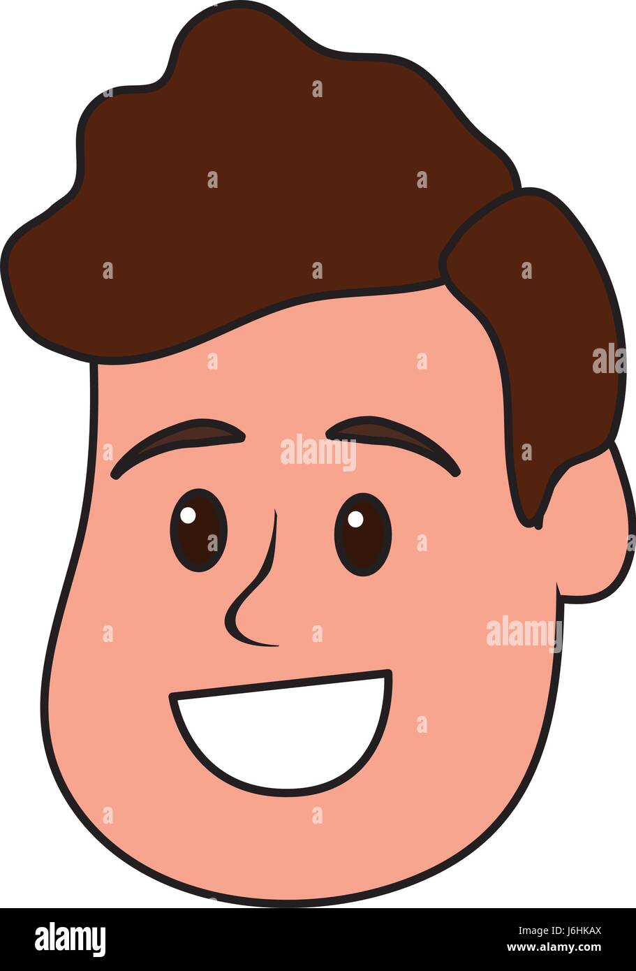 Happy And Nice Head Man With Hairstyle Stock Vector Image And Art Alamy