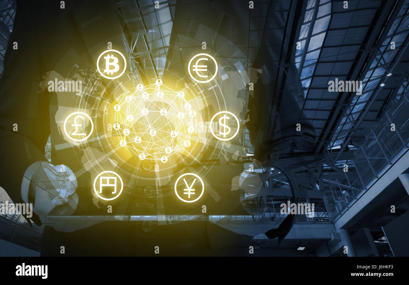Fintech Investment Financial Internet Technology Concept. Currencies ...