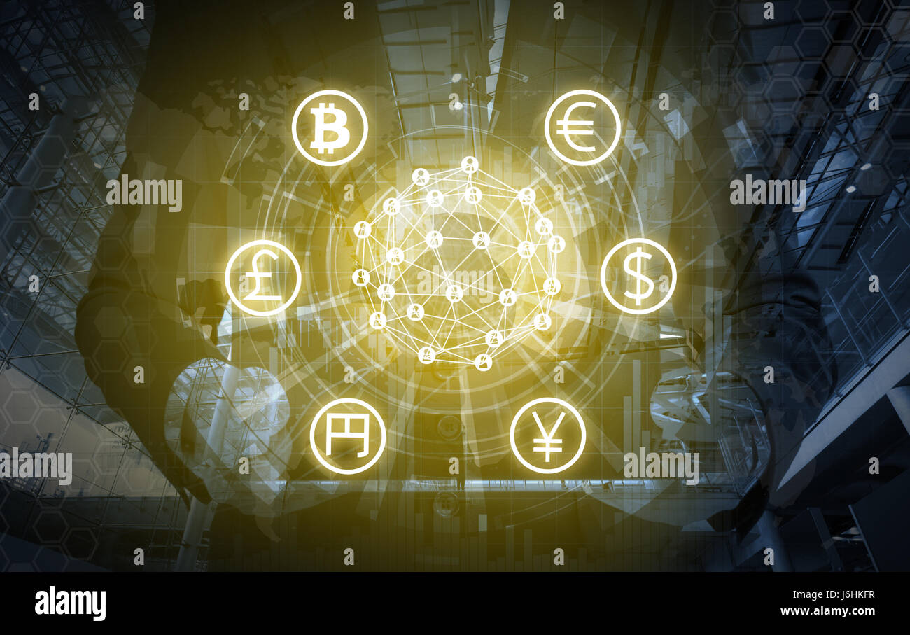 Fintech Investment Financial Internet Technology Concept. Currencies ...