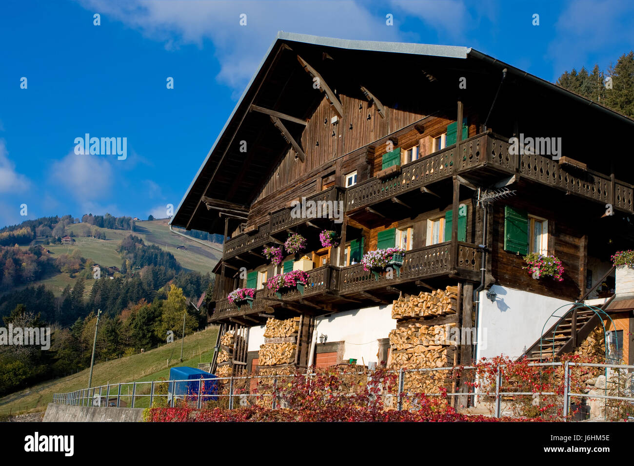 house building wood alps switzerland style of construction architecture ...