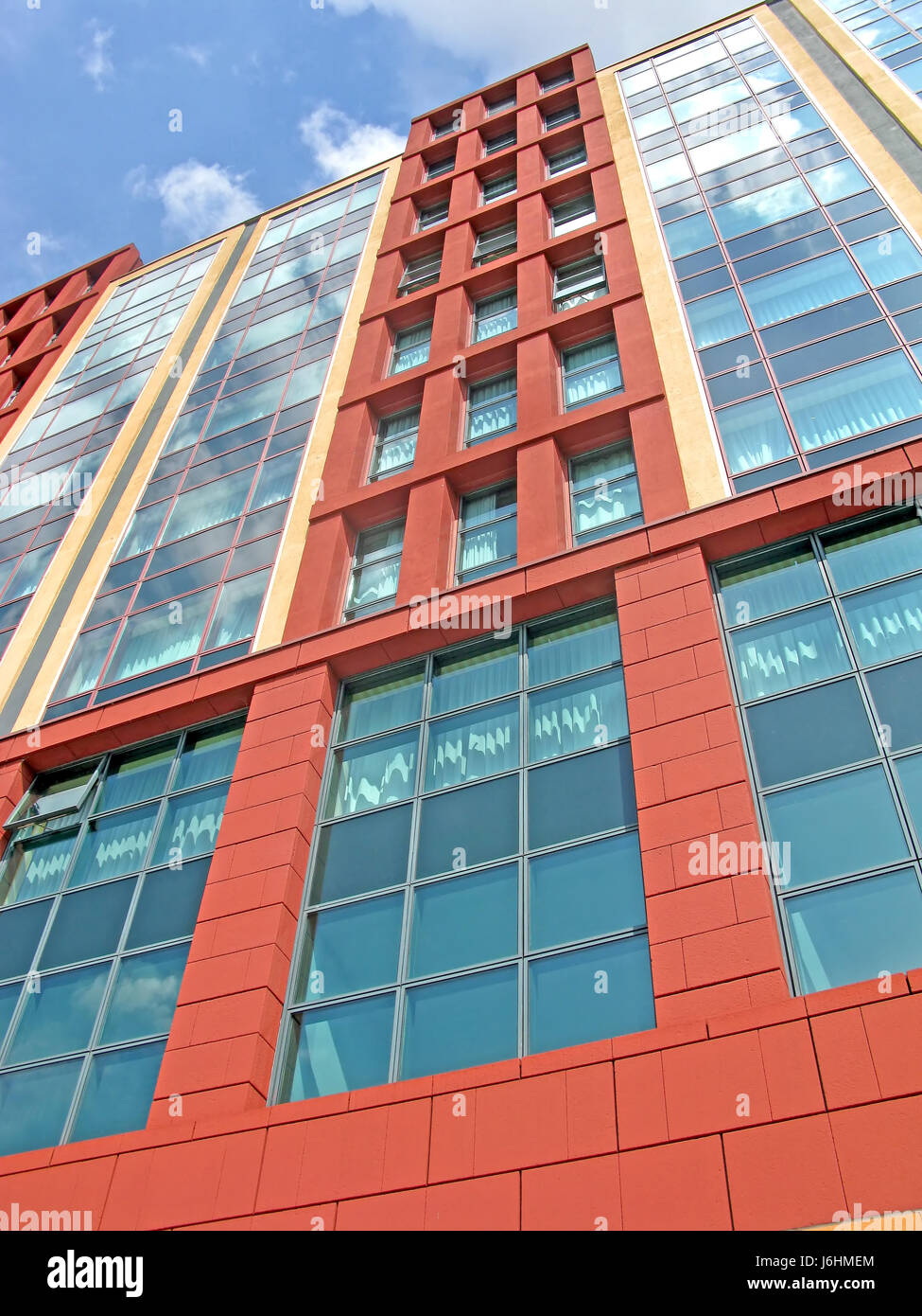 hotel exterior windows bricks window blue tower buildings big large ...